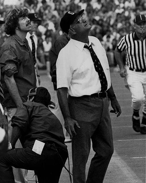 FOOTBALL WOODY HAYES Of Uni Of Ohio State Looks On 1970 Old Photo $9.00 ...