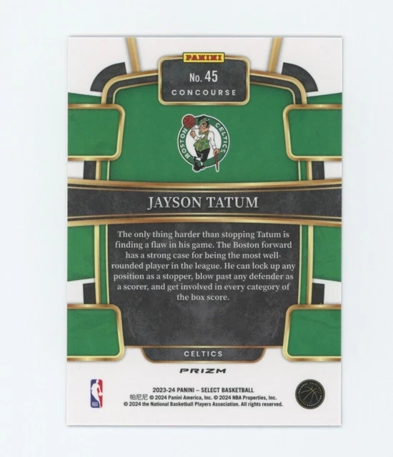 2023-24 PANINI SELECT #45 Jayson Tatum Blu Prizm Argento Boston Celtics EUR 2,35 - PicClick IT