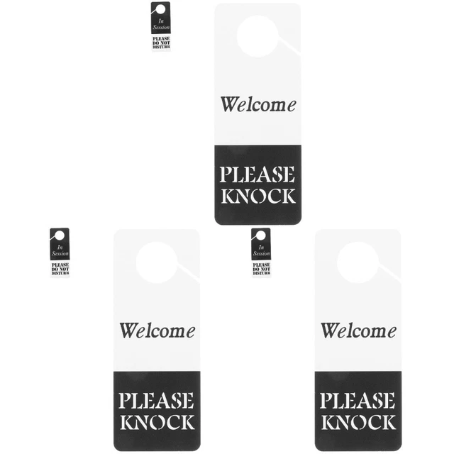 OFFICE DOOR SIGN Double-sided Door Hanger Sign Please Knock Sign for ...