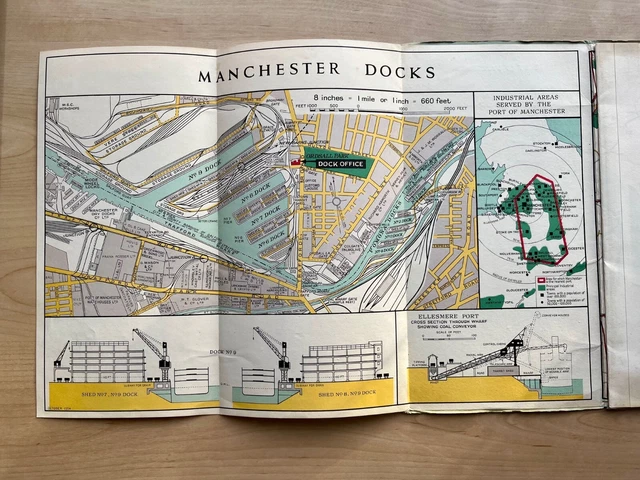 PLAN OF THE MANCHESTER SHIP CANAL - Port of Manchester Map 1954 £10.00 ...