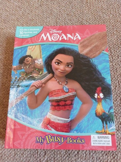 DISNEY MOANA BUSY Book Set Story 10 Figurines, A Storybook and A ...