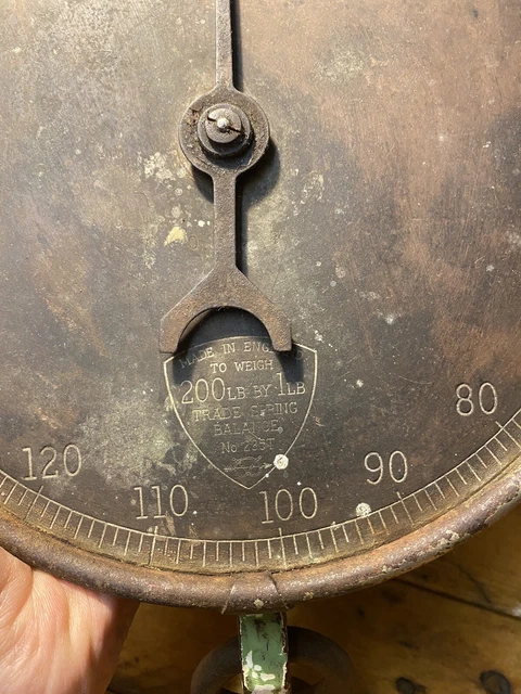 VINTAGE SALTER MODEL 235T Industrial Spring Balance Brass Hanging ...