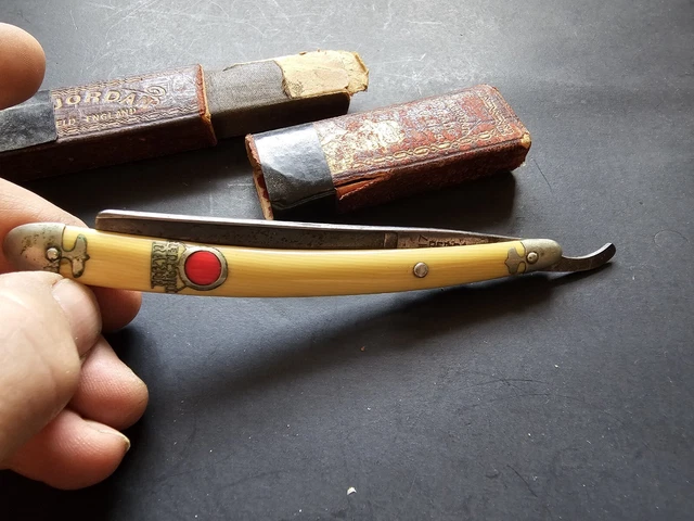 ANTIQUE RED POINT 917 Straight Razor Utica Knife & Razor Co. Solingen ...