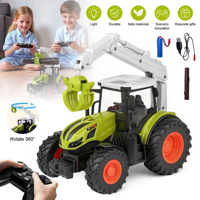 2.4 GHZ REMOTE Controlled Tractor 1:24 RC Tractor Kids Toy With 360 ...