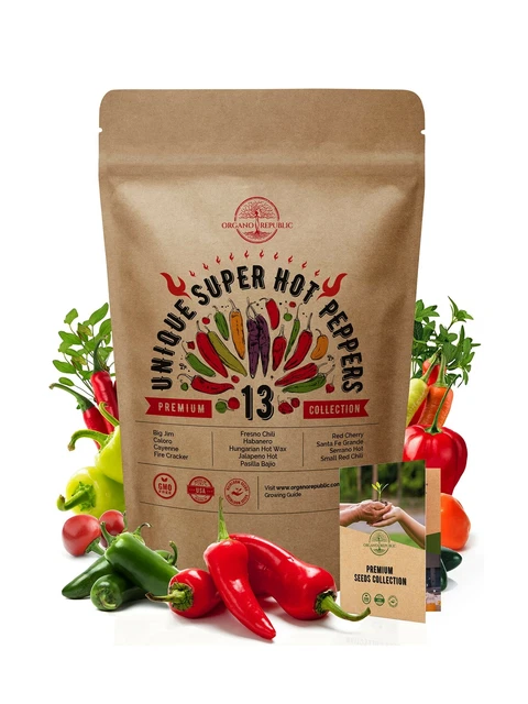 13 RARE HOT Chili Pepper Seeds Variety Pack for Planting Indoor ...