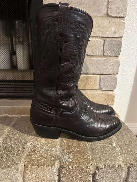 LUCCHESE TEJU LIZARD Boots Black Cherry 10 EE M2901 £222.80 - PicClick UK