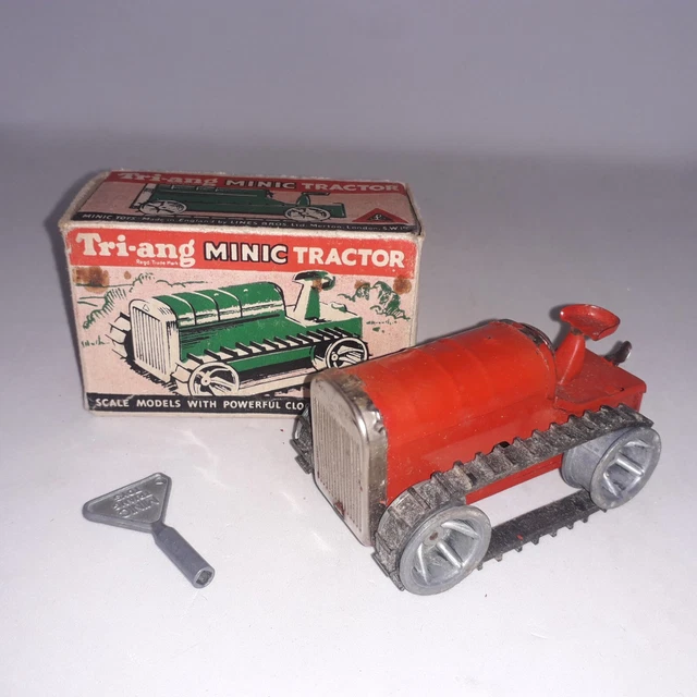 VINTAGE TRIANG MINIC 11m Crawler Tractor Original Red Boxed Model ...