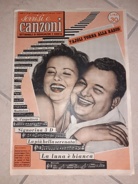 RIVISTA SETTIMANALE VINTAGE D'epoca Collezione Tv Sorrisi E Canzoni 1953 EUR 7,50 - PicClick IT