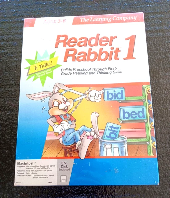 LEARNING COMPANY-READER RABBIT 1-Reading/Thinking Skills-Macintosh-Ages ...