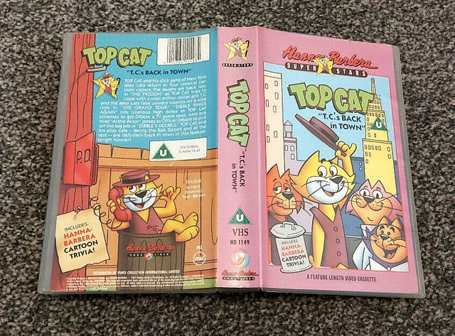 TOP CAT TC'S Back In Town Hanna Barbera Superstars Pal Vhs Video Kids £ ...