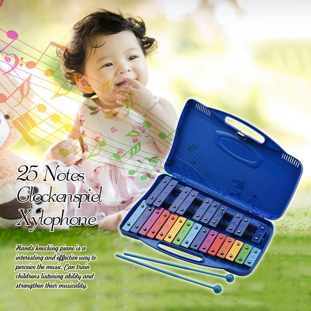 25 NOTES GLOCKENSPIEL Xylophone Hand Knock Xylophone Percussion Rhythm ...