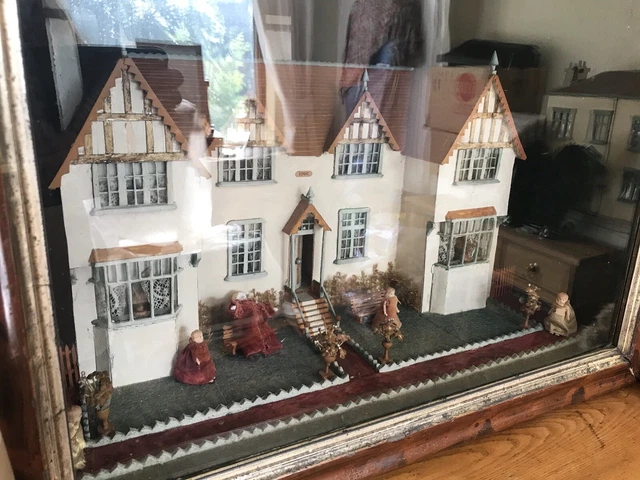 ANTIQUE SHADOW BOX Housing An Edwardian Model Villa Dated 1906 And ...
