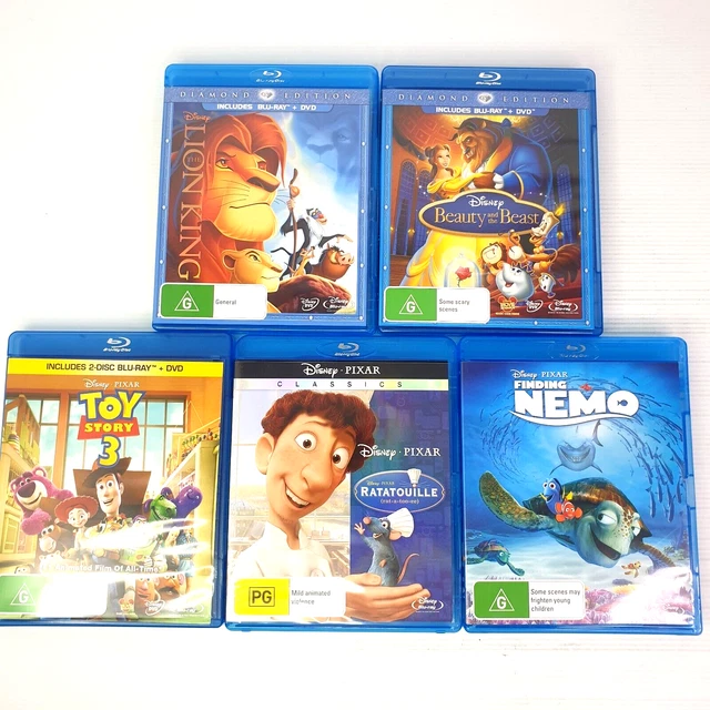 5 DISNEY BLURAY Movies The Lion King, Toy Story 3, Finding Nemo VGC $29 ...