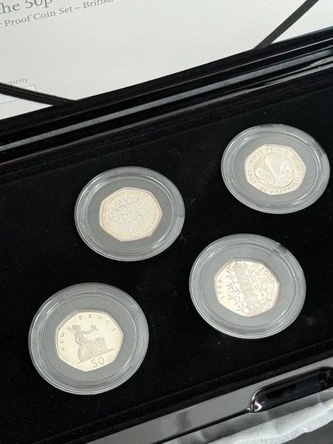 ROYAL MINT CELEBRATING 50 Years Of The 50p 2019 5 Coin Set Silver Proof ...