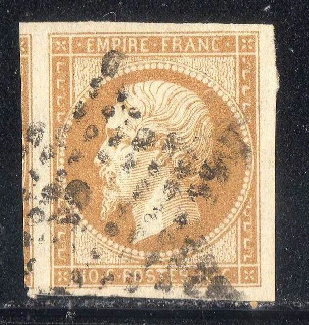 FRANCE ! TIMBRE NAPOLEON de 1853 n°13Bb Bistre Brun Roulette d'Etoiles ...