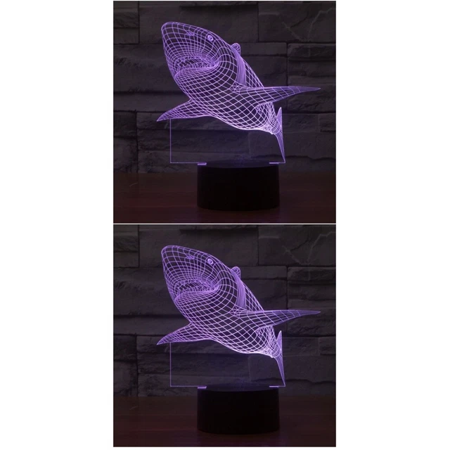 2PCS 3D LAMP Visual Light Effect Touch Colors Changes Night Light ...