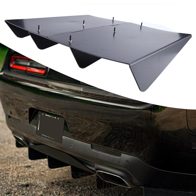 FOR DODGE CHALLENGER Matte Rear Diffuser Bumper Spoiler 4-Fins Lip ...