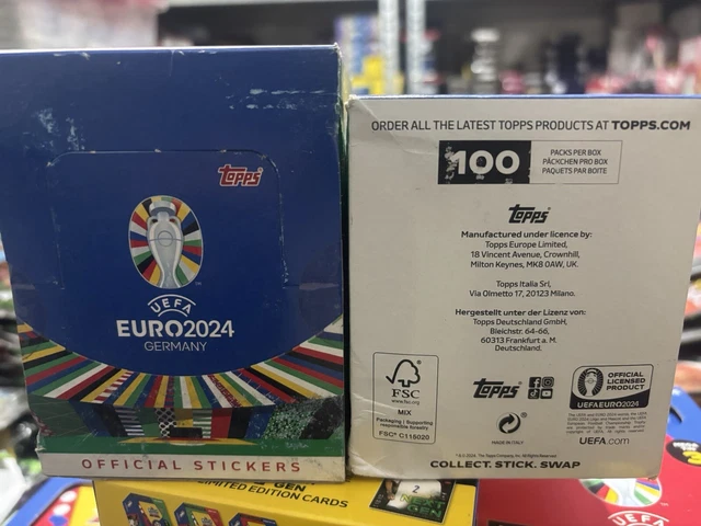TOPPS UEFA EURO 2024 Full Box 100 Packets Of Stickers £29.33 - PicClick UK