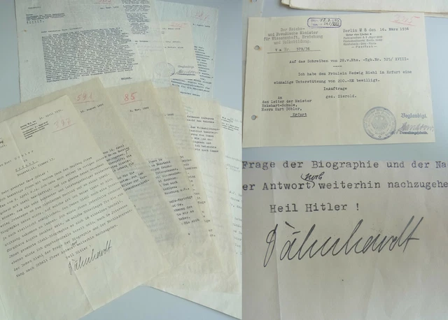 KORRESPONDENZ 1936: PROF. Heinz Dähnhardt With Döbler (Erfurt) Over W ...