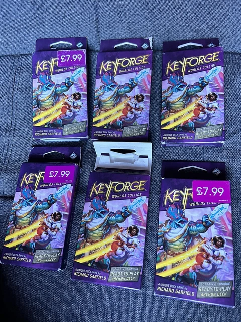 6 X KEYFORGE Worlds Collide Archon Card Deck Game Fantasy Damaged Box ...