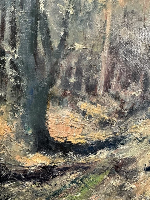 ANCIENNE HUILE SUR toile signée et datée : " le petit chemin " paysage ...