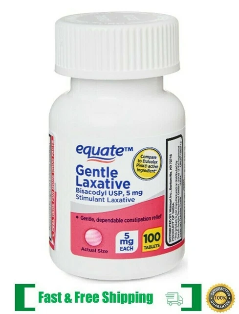 EQUATE GENTLE LAXATIVE Bisacodyl USP Tablets, 5 mg, 100 Count EUR 10,20 ...