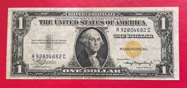 USA. BEAU BILLET de 1 Dollar US WW2 1935 A, yellow seal (North Africa ...