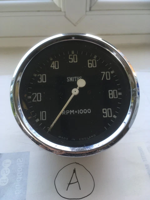 VINTAGE SMITHS MECHANICAL 9000 rpm Rev Counter Tachometer Mini Cooper ...