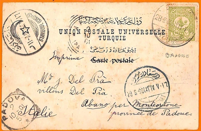 99909 - TURKEY Ottoman Empire - POSTAL HISTORY - POSTCARD from BROUSSE ...