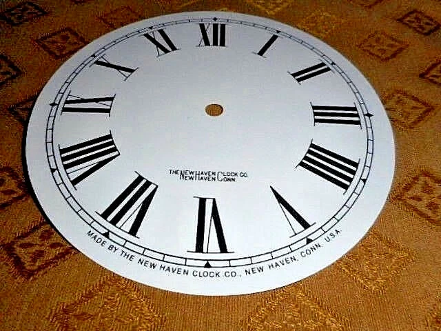 NEW HAVEN CLOCK Dial Face paper card 126mm M/T Roman gloss white round ...