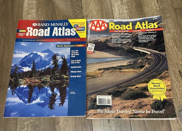 QTY 2 ROAD Atlases 1995 Rand McNally Road Atlas & 1994 AAA Road Atlas ...