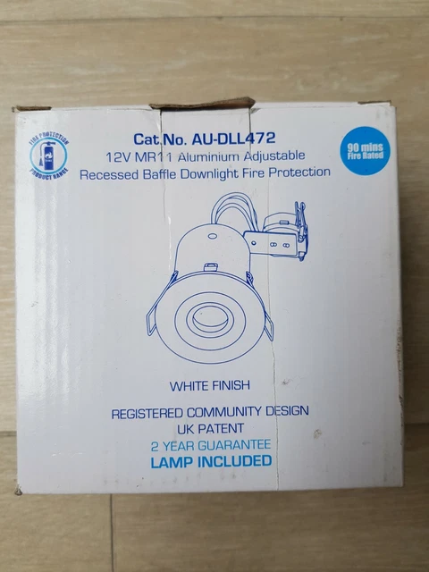 ALUMINIUM ADJUSTABLE RECESSED Baffle Down Light Fire Protection 12V ...