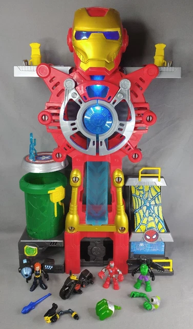 PLAYSKOOL IMAGINEXT SUPER hero Marvel Iron Man Headquarters & Action ...