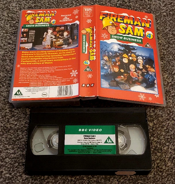 FIREMAN SAM 4 Snow Business John Alderton Bbc Video Pal Vhs Video Kids ...