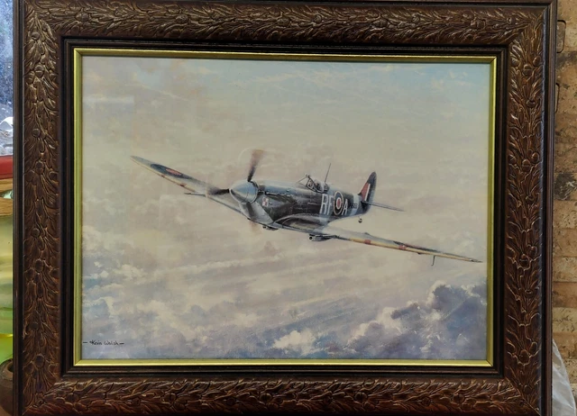 SPITFIRE WW2 KEVIN Walsh Print 70 Years Anniversary Beautiful Frame £40 ...