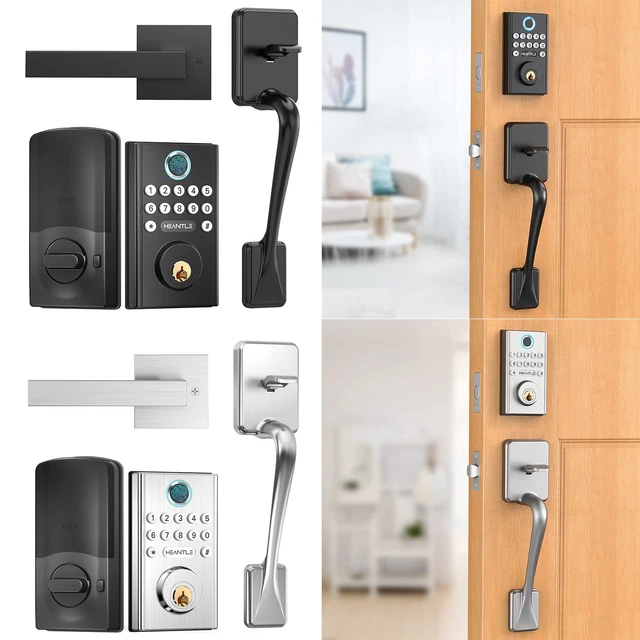 FRONT DOOR LOCK Set Fingerprint Keyless Entry Electronic Digital Keypad ...