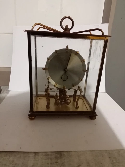 KUNDO ANNIVERSARY 400 Day Mechanical Clock, Brass And Glass Germany ...