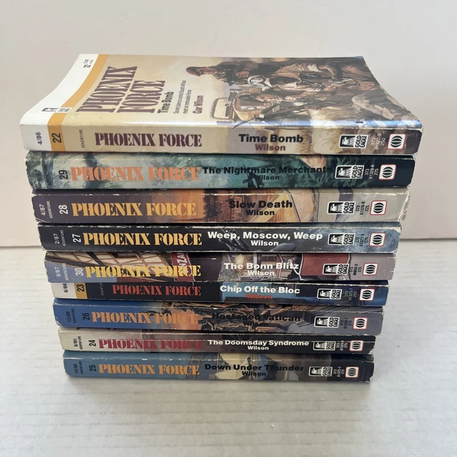 VINTAGE PHOENIX FORCE Book Lot Of 9 Gar Wilson Paperback Pulp Action ...