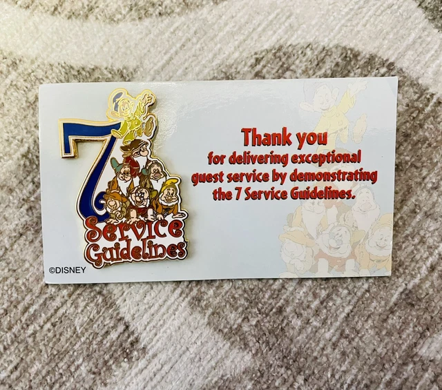 DISNEY SEVEN DWARFS 7 years of service pin on card £22.28 - PicClick UK