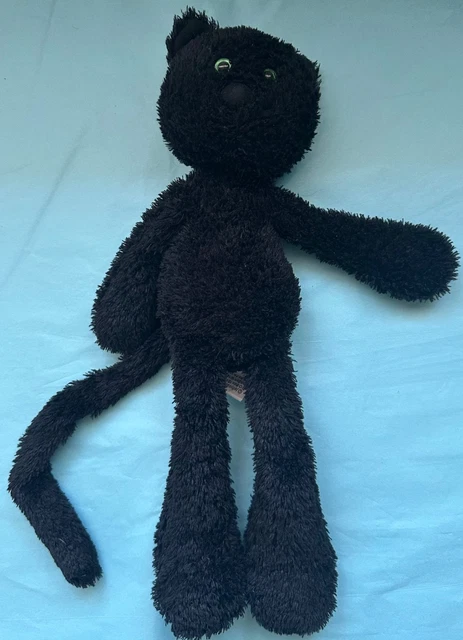JELLYCAT CASPER CAT Soft Toy Plush Retired Black Cat Bean Bottom Green ...