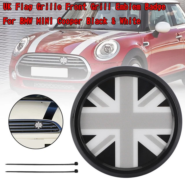 UK FLAG GRILLE Front Grill Emblem Badge Pour BMW MINI Cooper Black ...