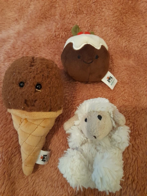 JELLYCAT BUNDLE POPPET Lamb Choc Ice Cream Xmas Pudding £34.99 ...