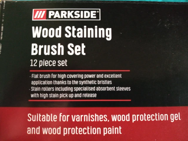 PARKSIDE WOOD STAINING Brush & Roller Set 12 Pieces New Boxed Unused £ ...