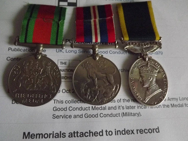 TWO WW2 Medals + George V1 "Territorial" Medal For Efficient Service. £ ...