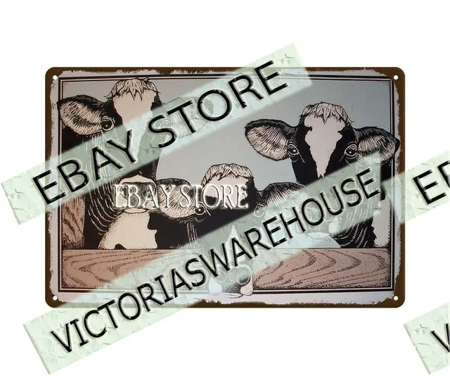 HOLSTEIN COW BULL cattle livestock ranch dairy farm tin sign $29.77 ...