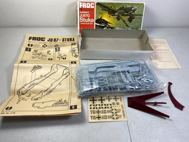 KIT MODÈLE AVION Froc 1:72 échelle Junkers JU87G Stuka années 1960 neuf ...