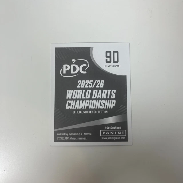 PDC WORLD CHAMPIONSHIP Darts 2025/26 Sticker Number No. 90 Ryan Searle ...