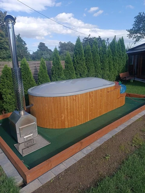 WOOD FIRED HOT Tub Stove Spa Swimming Pool Water Heater Log Burner Fire ...
