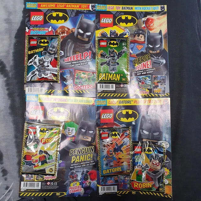 LEGO BATMAN MAGAZINES Comics Bundle Set of 4 with Unsealed Bags Issue10 ...