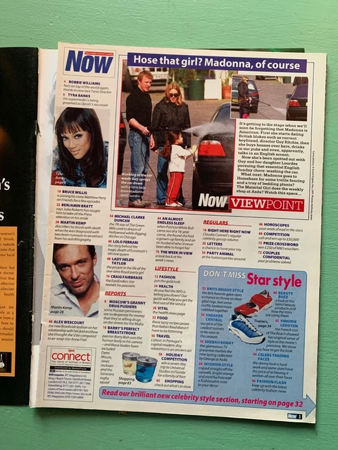 NOW 22-MAR-2000 ROBBIE WILLIAMS Shebah Ronay Tyra Banks Benjamin Bratt ...